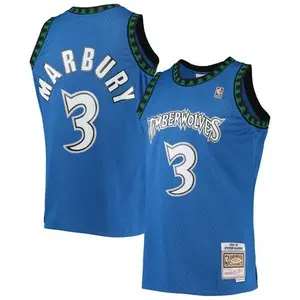 Mitchell & Ness Stephon Marbury Minnesota Timberwolves 1996/97 Hardwood Classics Swingman Jersey - Blue