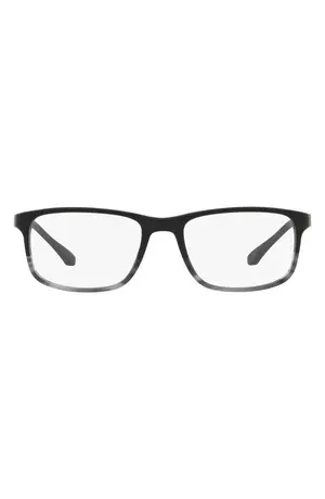 Emporio Armani 53mm Rectangular Eyeglasses Dark Grey Black