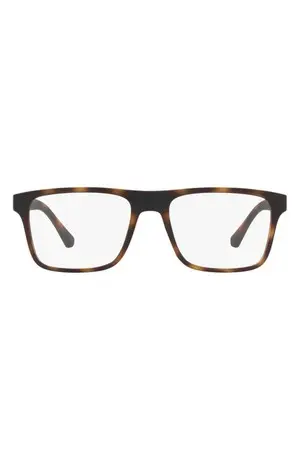 Emporio Armani 54mm Rectangle Eyeglasses - Havana
