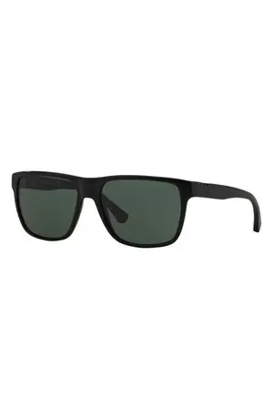 Emporio Armani Ax Armani Exchange Aviator Sunglasses - Shiny Black/green