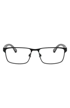 Emporio Armani 56mm Rectangular Eyeglasses - Matte Black
