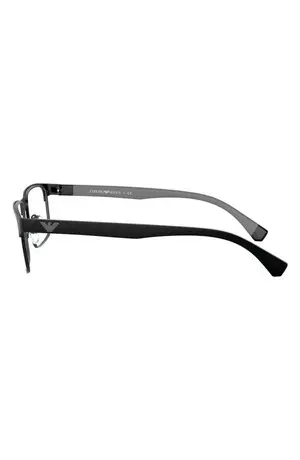 Emporio Armani 56mm Rectangular Eyeglasses - Matte Black