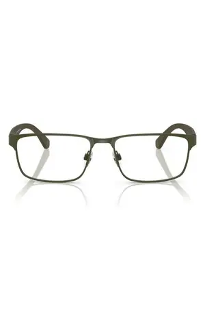 Emporio Armani 56mm Rectangular Eyeglasses - Matte Green/demo Lens