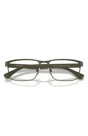 Emporio Armani 56mm Rectangular Eyeglasses - Matte Green/demo Lens