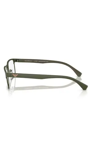 Emporio Armani 56mm Rectangular Eyeglasses - Matte Green/demo Lens