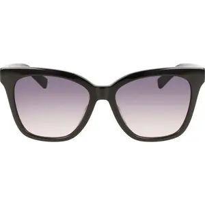Longchamp Longchamp Le Pliage 54mm Gradient Rectangle Sunglasses Black