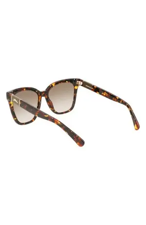 Longchamp Le Pliage 54mm Gradient Rectangle Sunglasses - Dark Havana