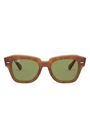 Ray-ban Ray-Ban State Street Square Sunglasses Havana Beige/ Green
