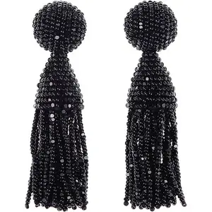 OSCAR DE LA RENTA Oscar De La Renta Classic Short Tassel Drop Clip Earrings