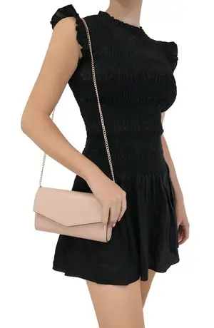 OLGA BERG Faux Leather Envelope Clutch - Blush