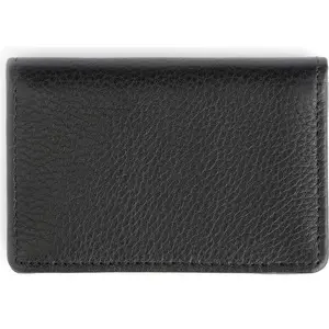 ROYCE NEW YORK Personalized Leather Card Case - Black- Deboss