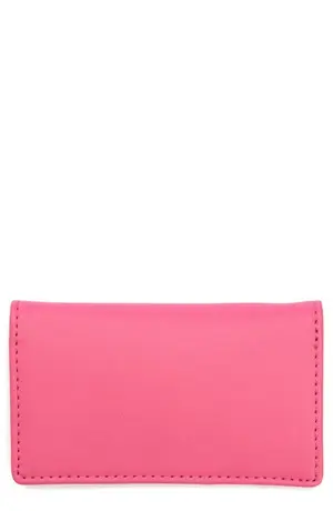 ROYCE NEW YORK Personalized Leather Card Case Bright Pink