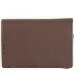 ROYCE NEW YORK Personalized Leather Card Case - Brown- Gold Foil