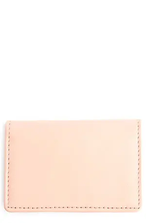 ROYCE NEW YORK Personalized Leather Card Case Light Pink