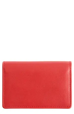 ROYCE NEW YORK Personalized Leather Card Case Red