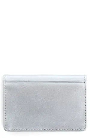 ROYCE NEW YORK Personalized Leather Card Case Silver