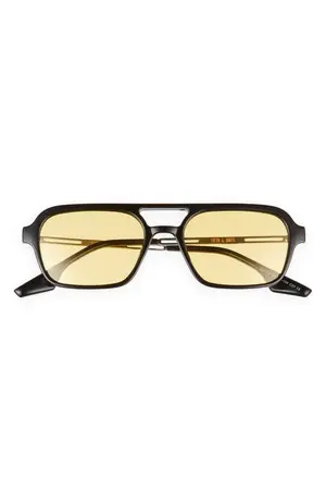 FIFTH & NINTH Jordan 60mm Aviator Sunglasses - Black/ Yellow