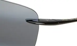 Maui Jim Lighthouse 65mm Polarized Rectangle Sunglasses - Black