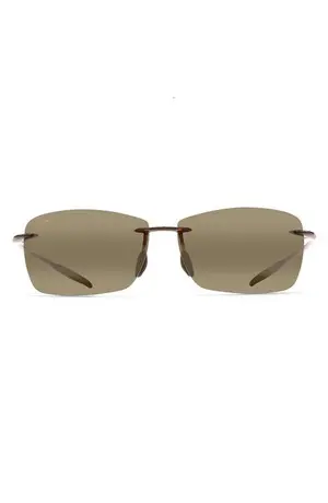 Maui Jim Maui Jim Lighthouse 65mm Polarized Rectangle Sunglasses Brown