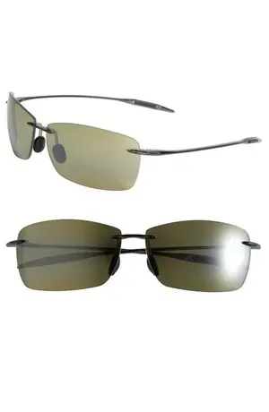 Maui Jim Maui Jim Lighthouse 65mm Polarized Rectangle Sunglasses Grey