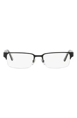 Versace 53mm Rectangle Half-Rim Eyeglasses One-color