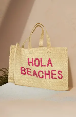 BTB LOS ANGELES Hola Beaches Straw Tote