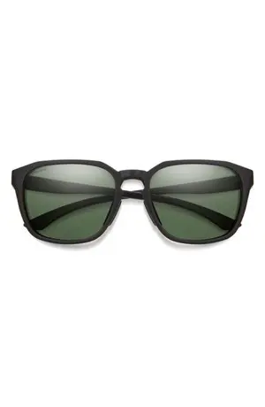 SMITH Contour 56mm Polarized Square Sunglasses Matte Black/ Grey Green
