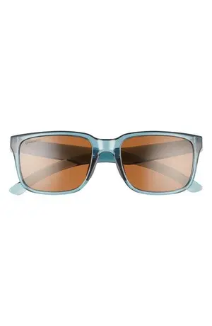 SMITH Smith Headliner 55mm Rectangle Sunglasses Crystal Stone Green/ Brown