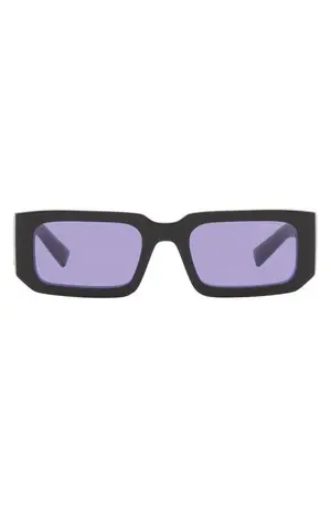 Prada 53mm Rectangle Sunglasses Black/ Blue/ Violet