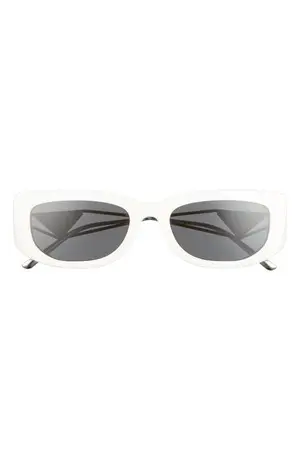 Prada 53mm Rectangle Sunglasses Bone