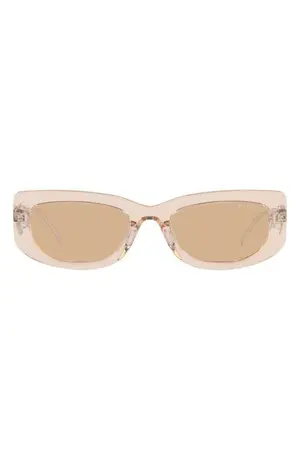 Prada 53mm Rectangular Sunglasses - Lite Brown