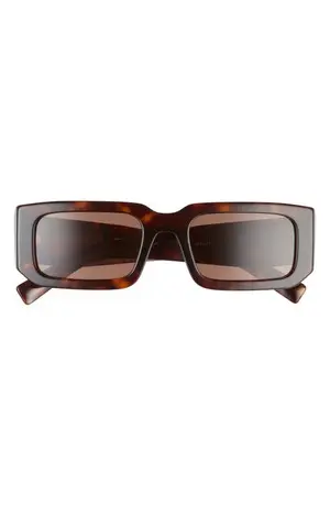Prada 53mm Rectangle Sunglasses Tortoise/dark Brown