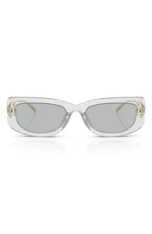 Prada 53mm Rectangle Sunglasses - Transparent Grey