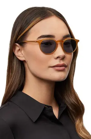 Oliver Spencer Riley 49mm Round Sunglasses - Amber