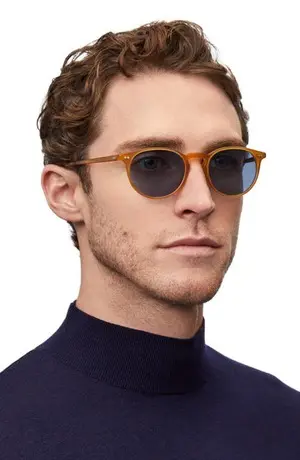 Oliver Spencer Riley 49mm Round Sunglasses - Amber