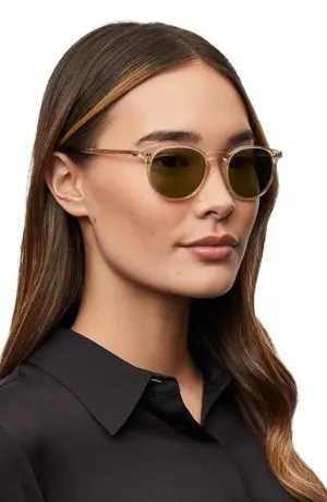 Oliver Spencer Riley 49mm Round Sunglasses - Light Beige