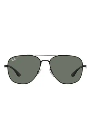 Ray-ban Ray-Ban Aviator Sunglasses Black/ Polarized Green