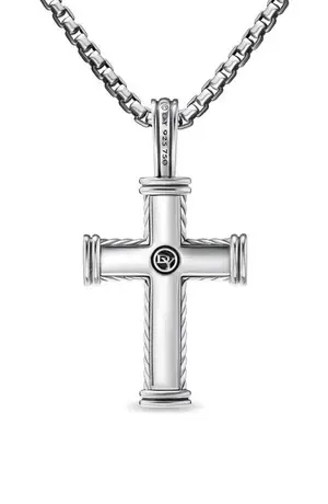 David Yurman Chevron Cross Pendant - Sterling Silver And 18k Gold