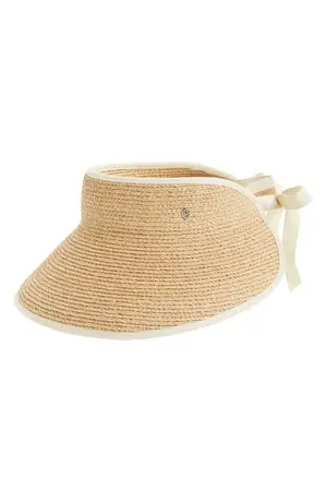 Helen Kaminski Mita Packable Raffia Visor - Natural Sand