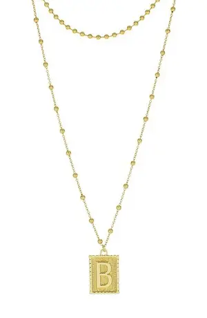PANACEA Panacea Initial Layered Pendant Necklace Gold - B