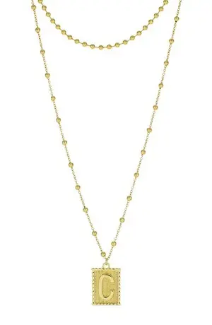 PANACEA Initial Layered Pendant Necklace - Gold - C