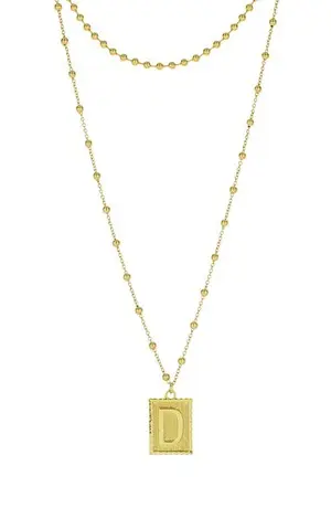 PANACEA Panacea Initial Layered Pendant Necklace Gold - D