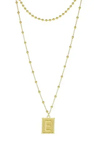 PANACEA Panacea Initial Layered Pendant Necklace Gold - E