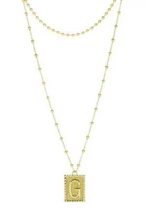 PANACEA Initial Layered Pendant Necklace - Gold - G