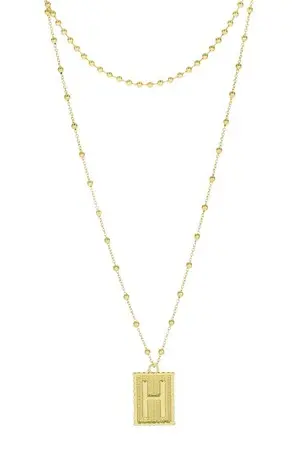 PANACEA Initial Layered Pendant Necklace - Gold - H