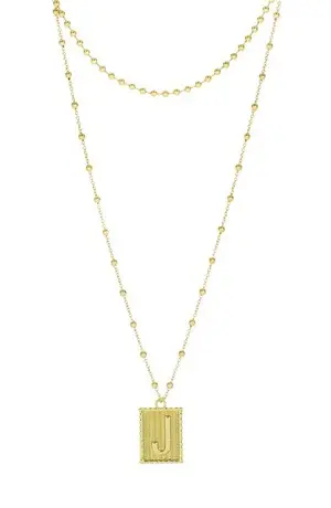 PANACEA Panacea Initial Layered Pendant Necklace Gold - J