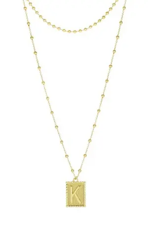 PANACEA Initial Layered Pendant Necklace - Gold - K