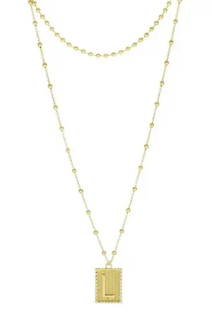 PANACEA Panacea Initial Layered Pendant Necklace Gold - L