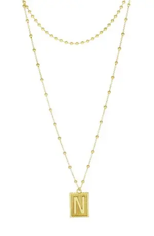 PANACEA Initial Layered Pendant Necklace - Gold - N