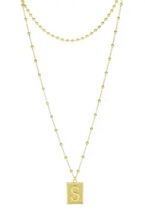 PANACEA Initial Layered Pendant Necklace - Gold - S